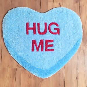 Hug Me Candy Heart Rug, Blue - Etsy