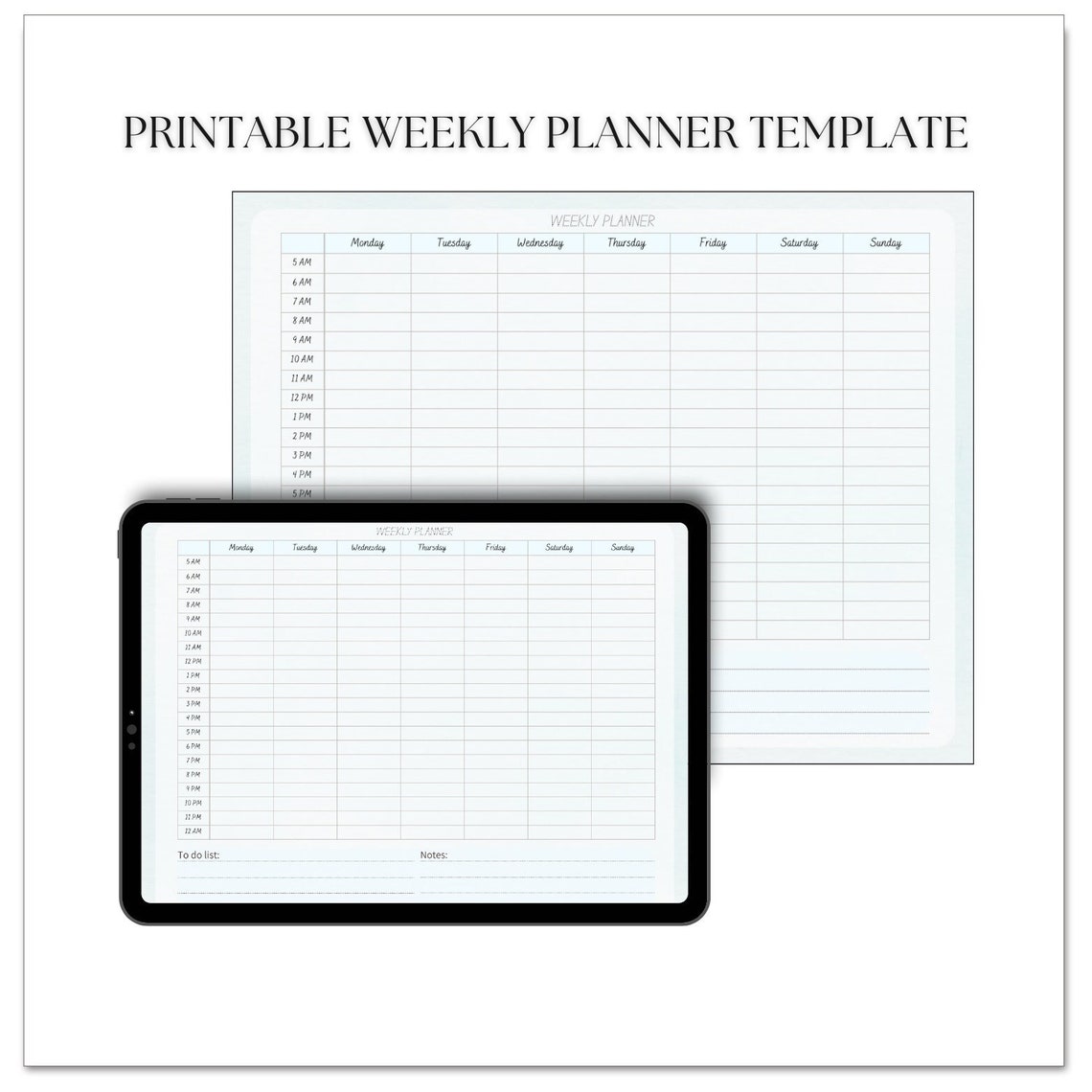 Printable Weekly Planner Template I Planner I iPad I Printables I ...