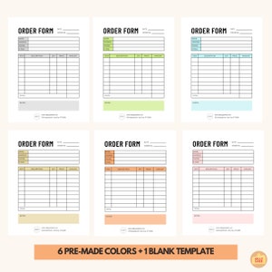 Editable Order Form Template / Printable Small Business Order - Etsy