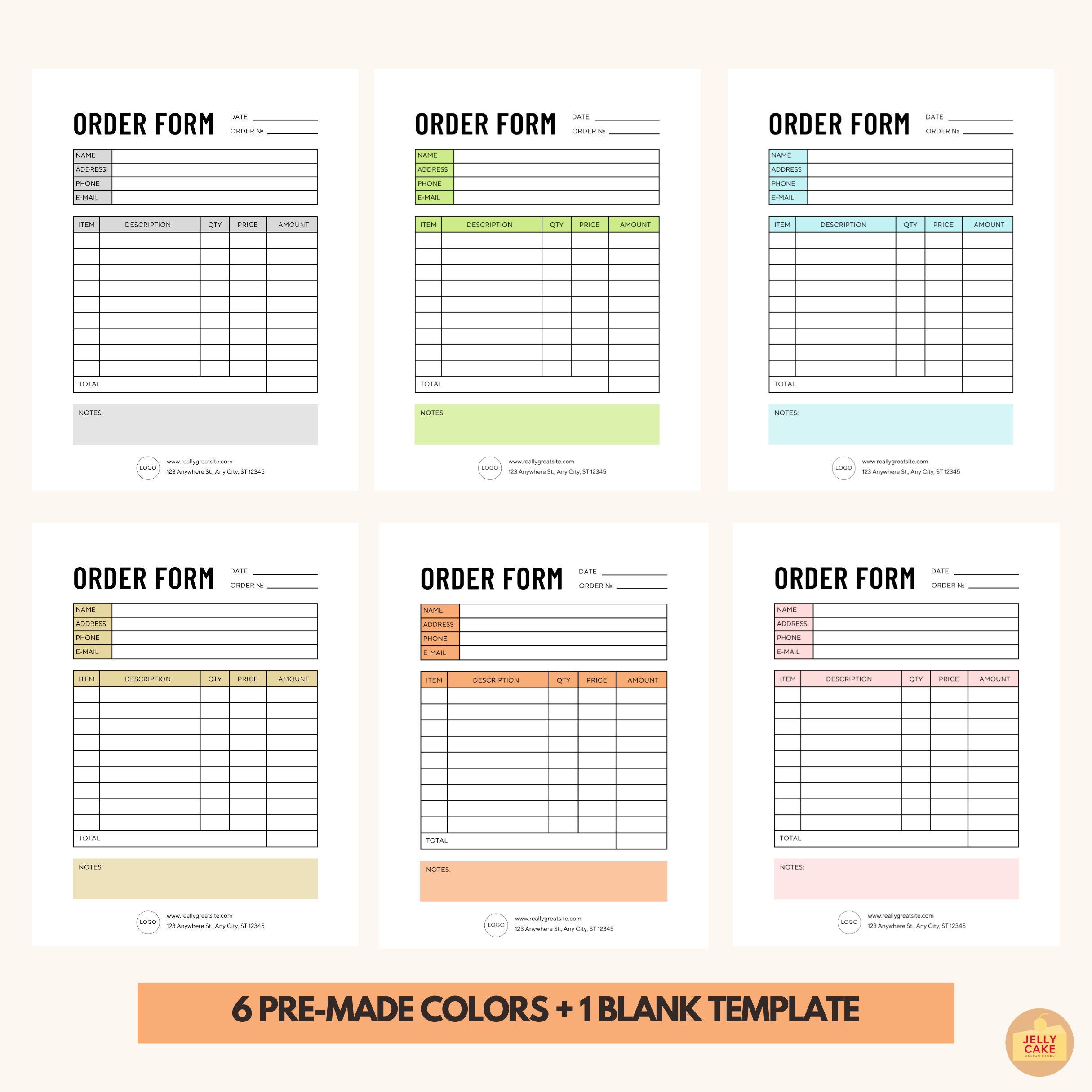 Editable Order Form Template / Printable Small Business Order - Etsy