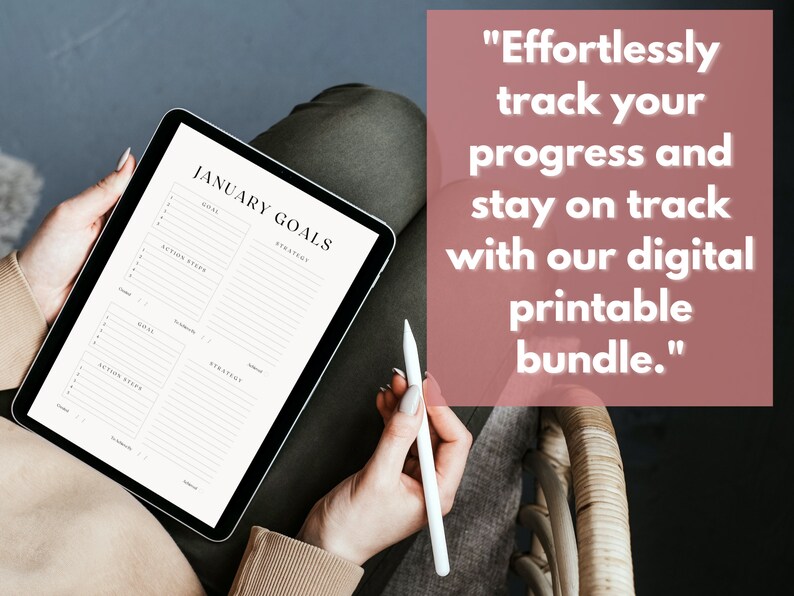 Digital Printable Goal Planner Bundle: Productivity Planner, Daily ...