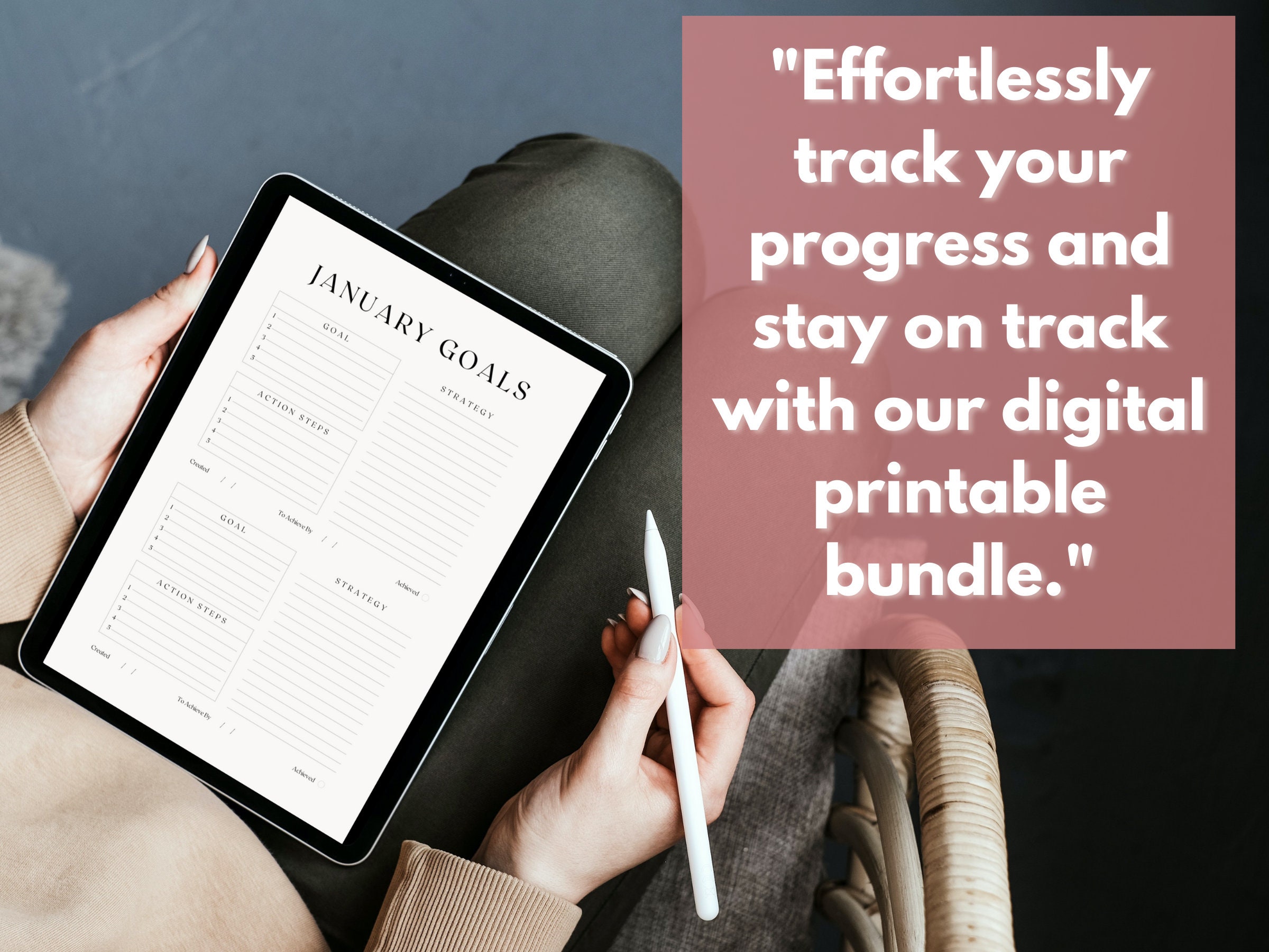 Digital Printable Goal Planner Bundle: Productivity Planner, Daily ...