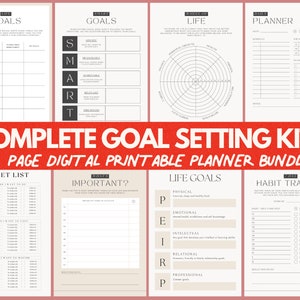 Digital Printable Goal Planner Bundle: Productivity Planner, Daily ...