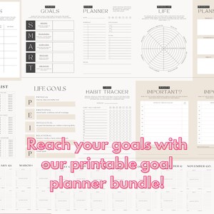 Digital Printable Goal Planner Bundle: Productivity Planner, Daily ...