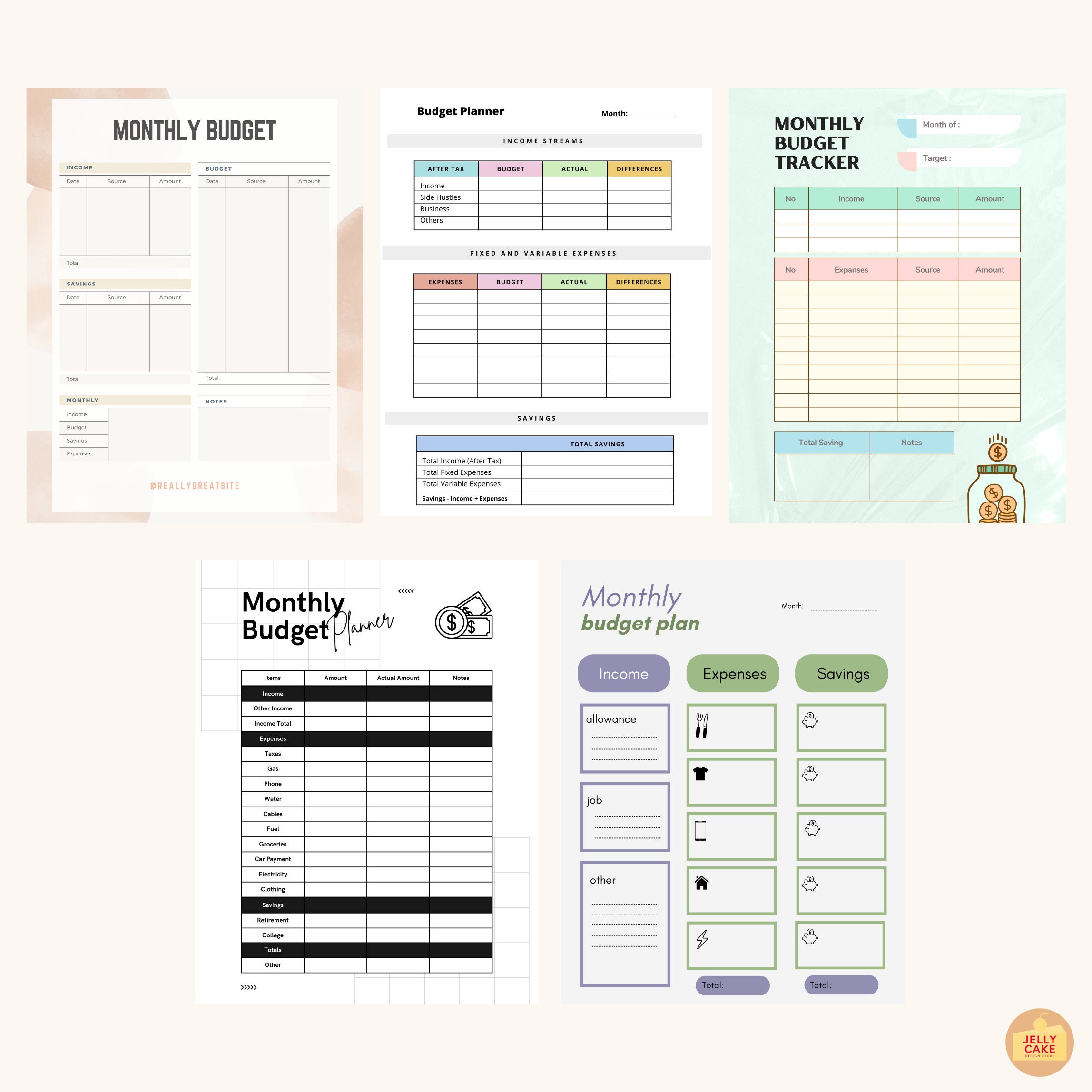 10 Monthly Budget Planner Templates / Simple and Easy to Use - Etsy