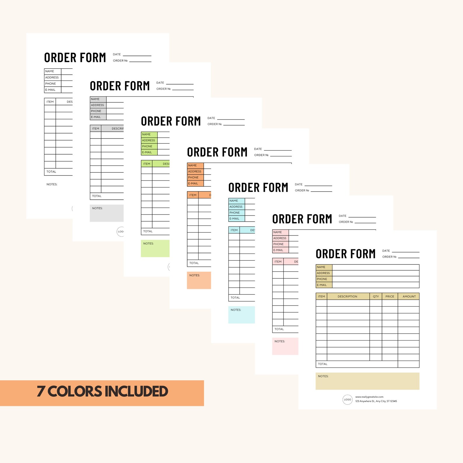 Editable Order Form Template / Printable Small Business Order - Etsy