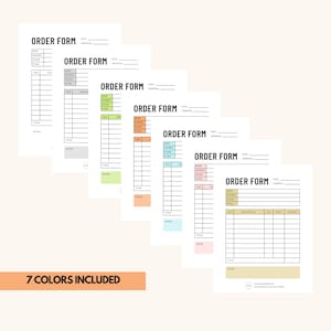 Editable Order Form Template / Printable Small Business Order - Etsy