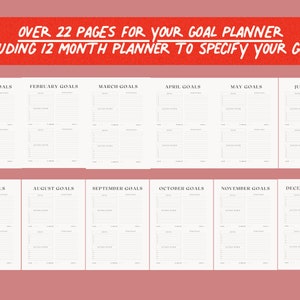 Digital Printable Goal Planner Bundle: Productivity Planner, Daily ...