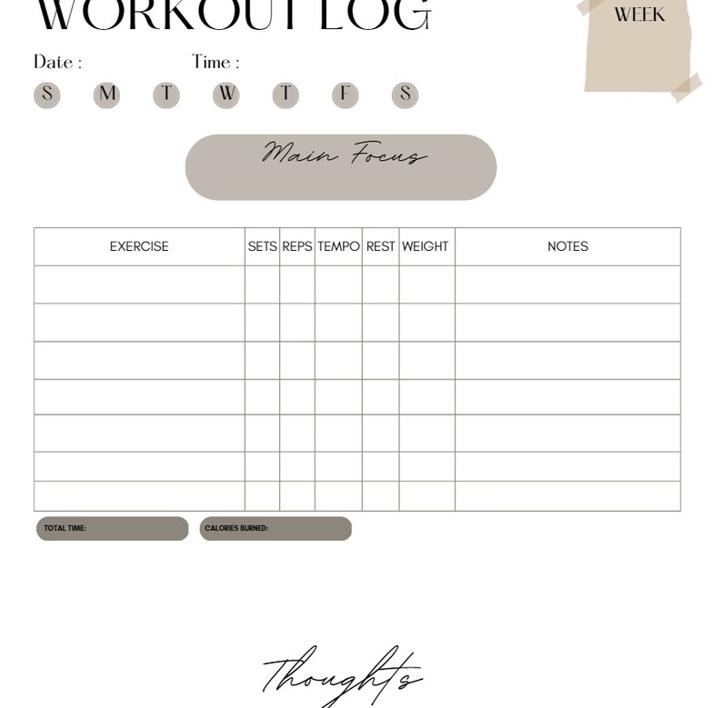 Easy Fitness Planner Templates - Etsy
