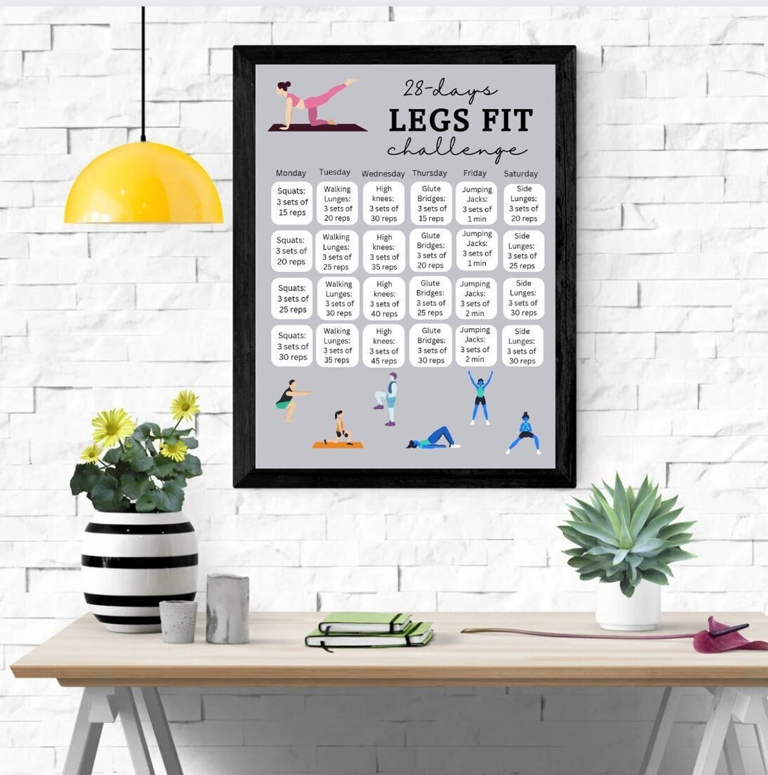 28-day Leg Sculpt Challenge Printable - Etsy