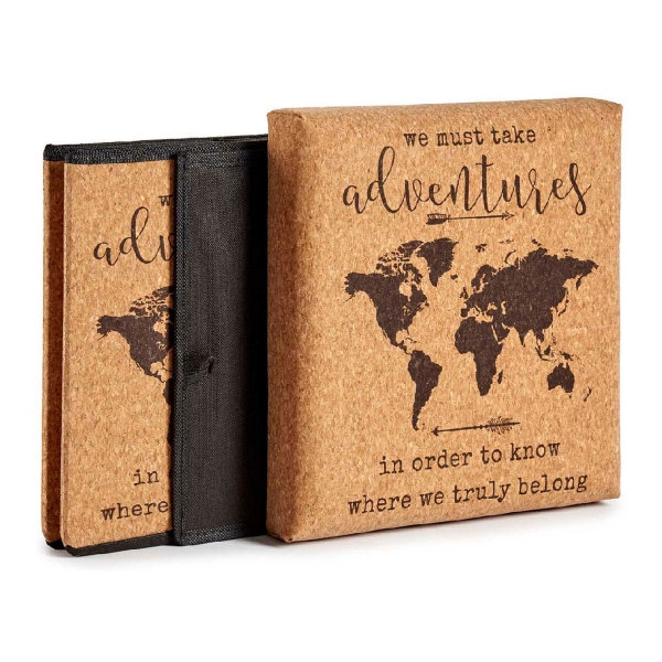 Cork Box With World Map Jewelry Box, Storage Box Made of Cork, Jewelry ...