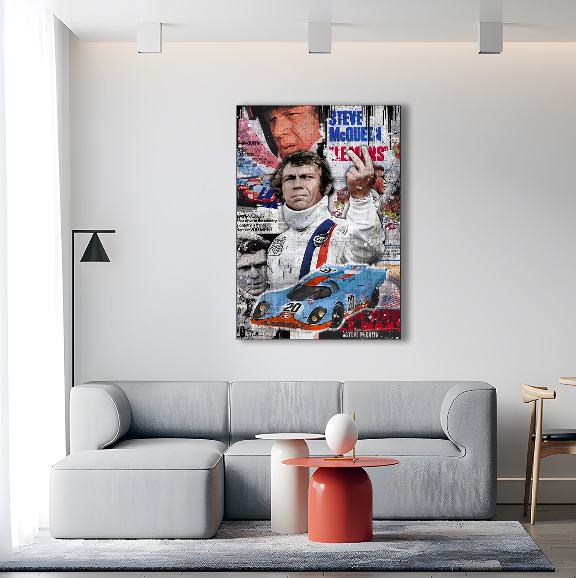 Canvas Pop Art Steve Mc Queen Le Mans Wall Pictures Art - Etsy
