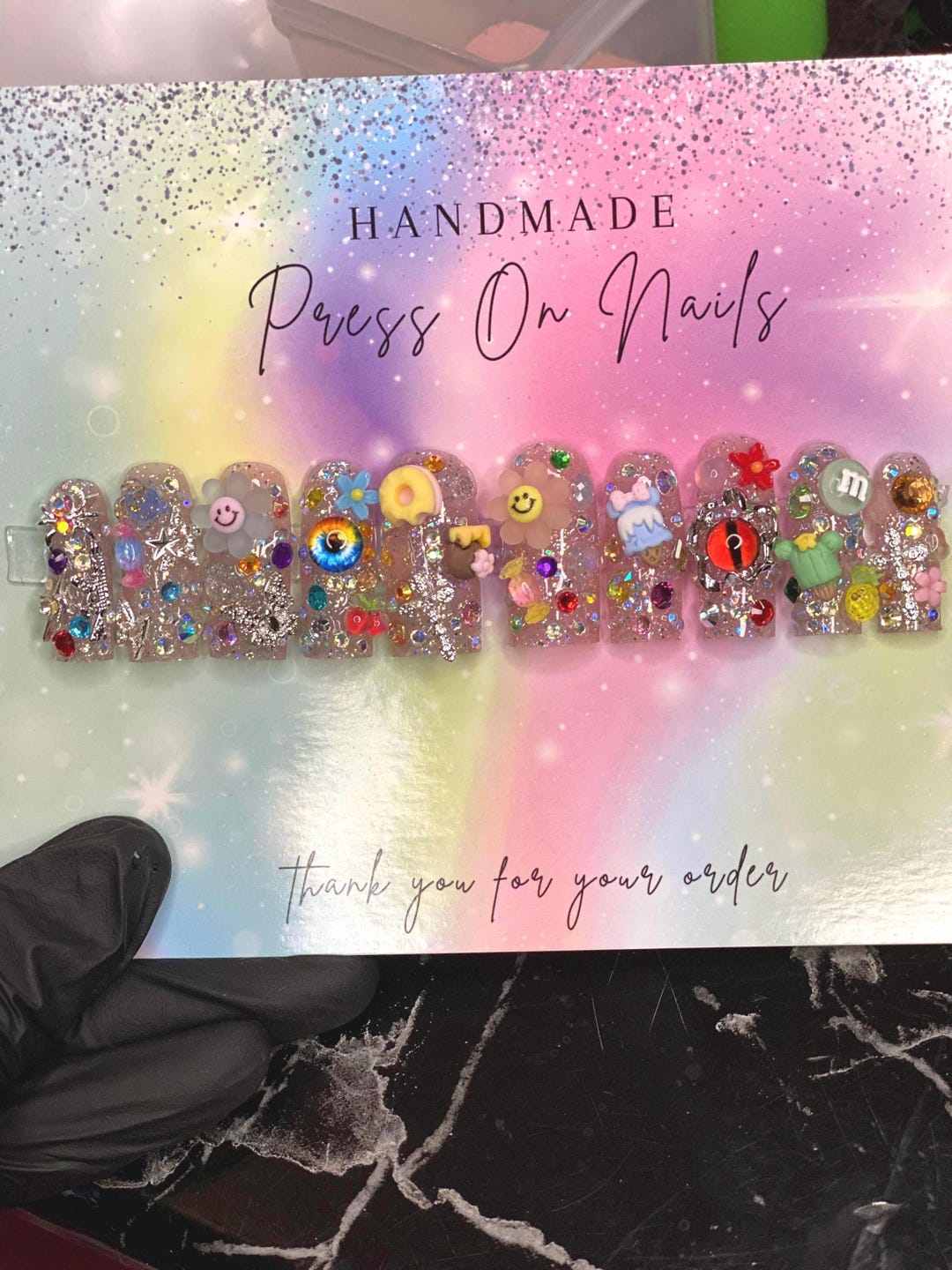 Nail Junkie Freestyle | Kawaii Junk Nails | Medium Length - Etsy