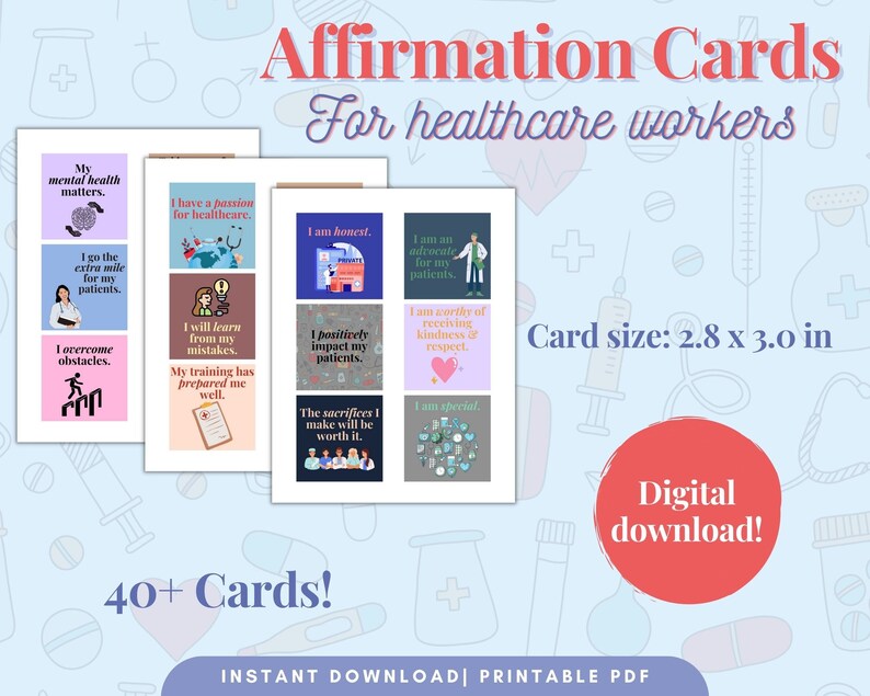 Daily Affirmation Cards, Healthcare Affirmation Cards, Healthcare ...