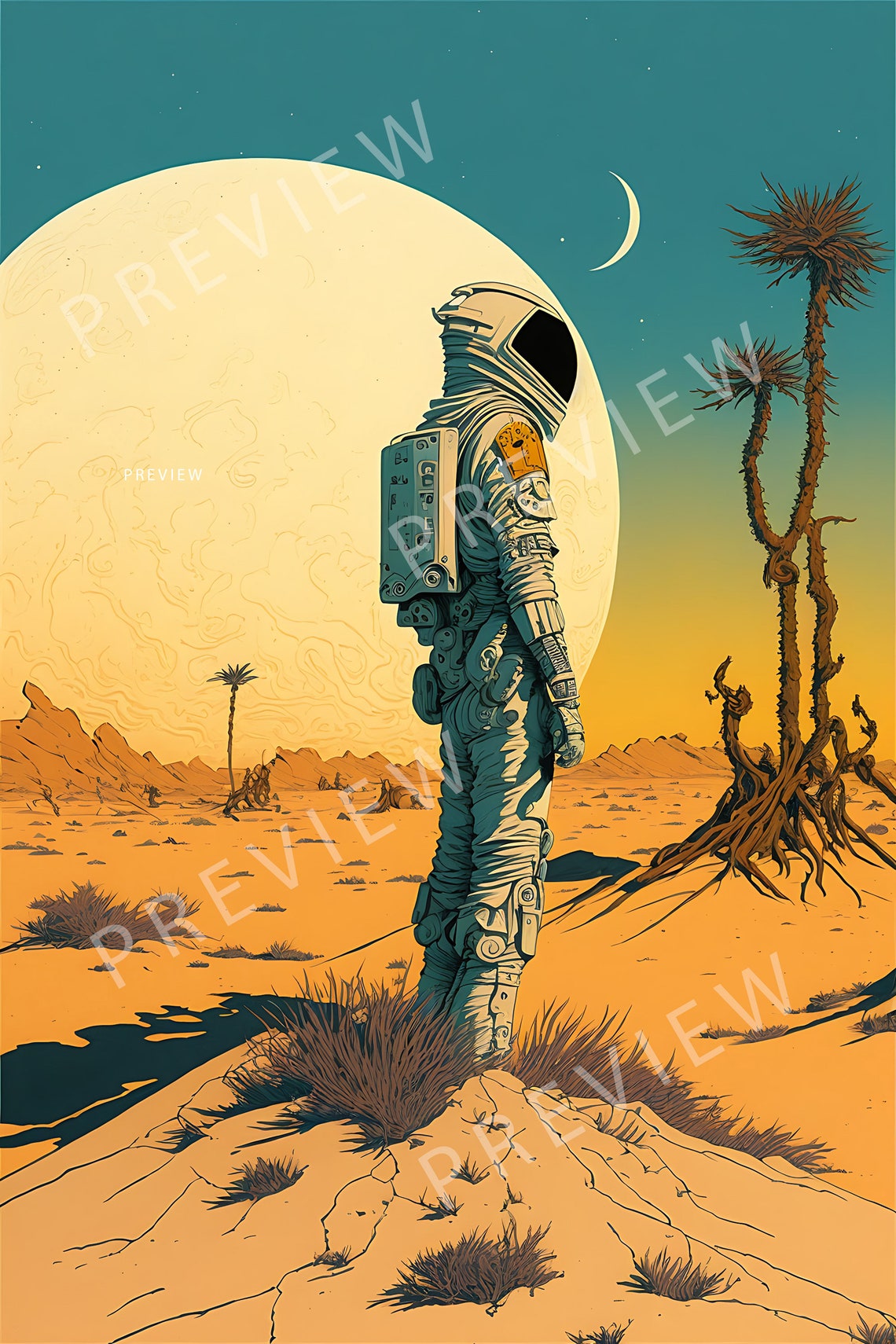 Alone on Mars, Again Digital Poster - Etsy