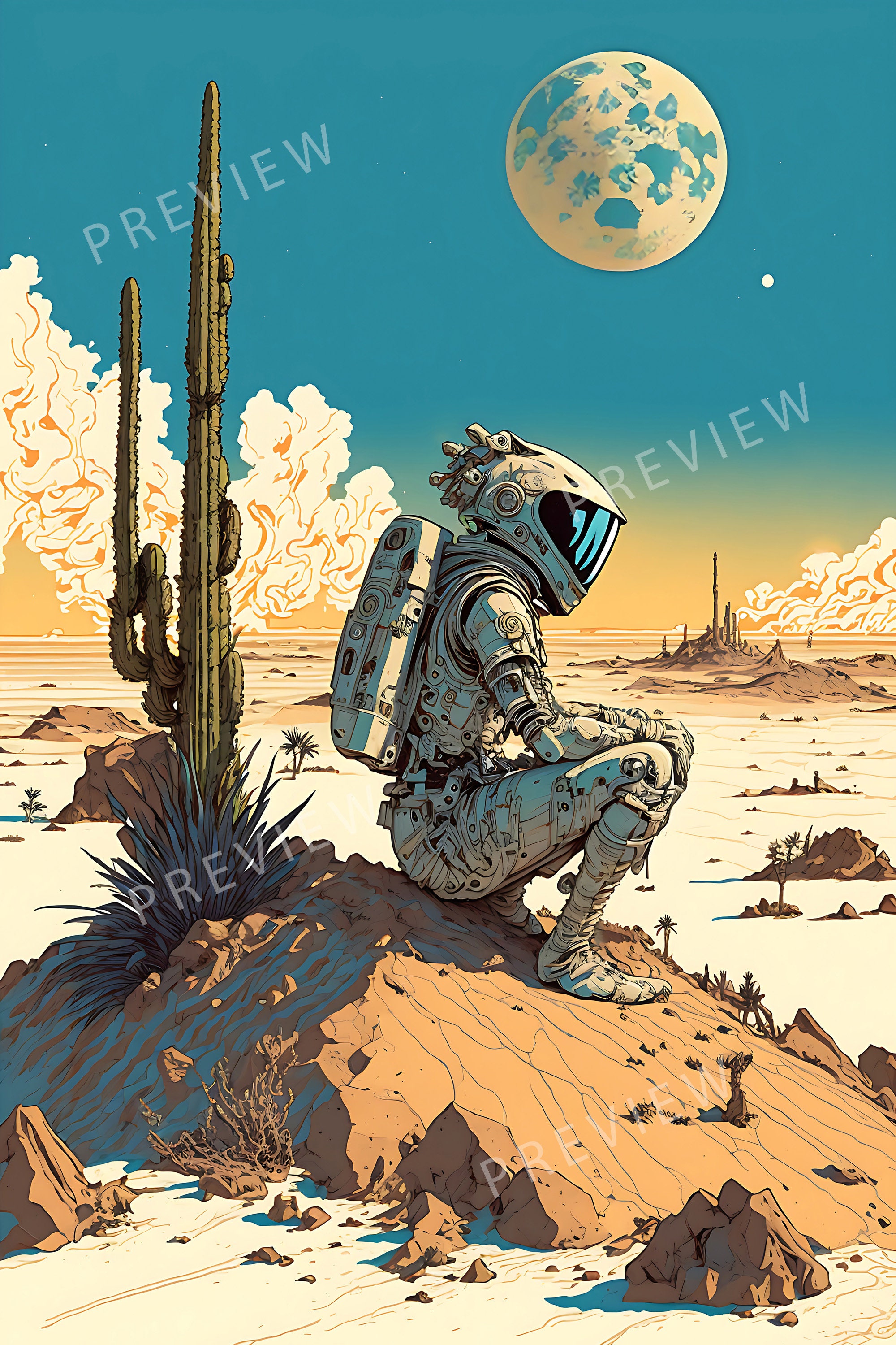 Alone on Mars, Again Digital Poster - Etsy