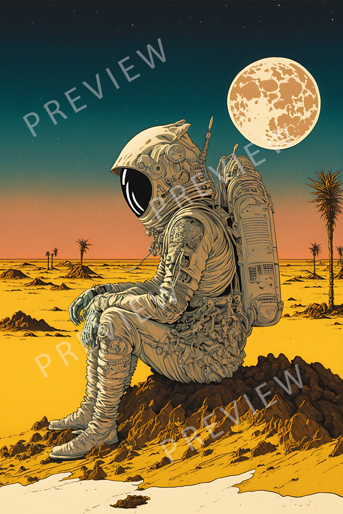 Alone on Mars, Again Digital Poster - Etsy