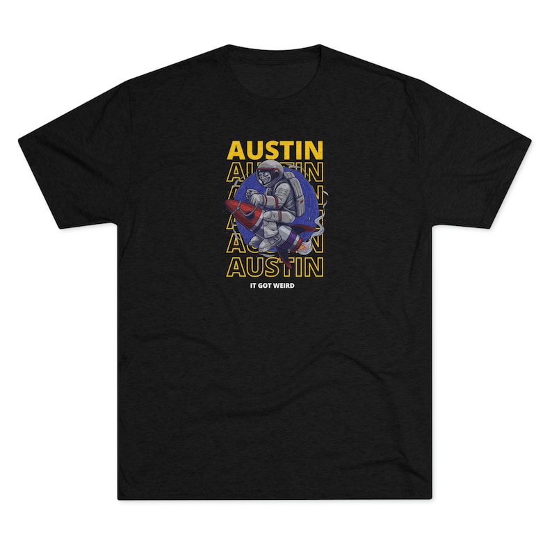 Austin Monkey Astronaut It Got Weird T/ Unisex Triblend / - Etsy