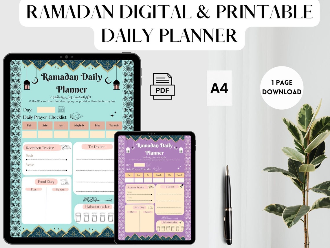 Ramadan Printable Digital Planner 2023, Printable Ramadan Journal PDF ...