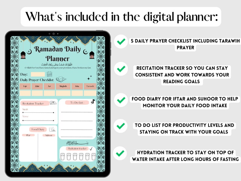 Ramadan Printable Digital Planner 2023, Printable Ramadan Journal PDF ...