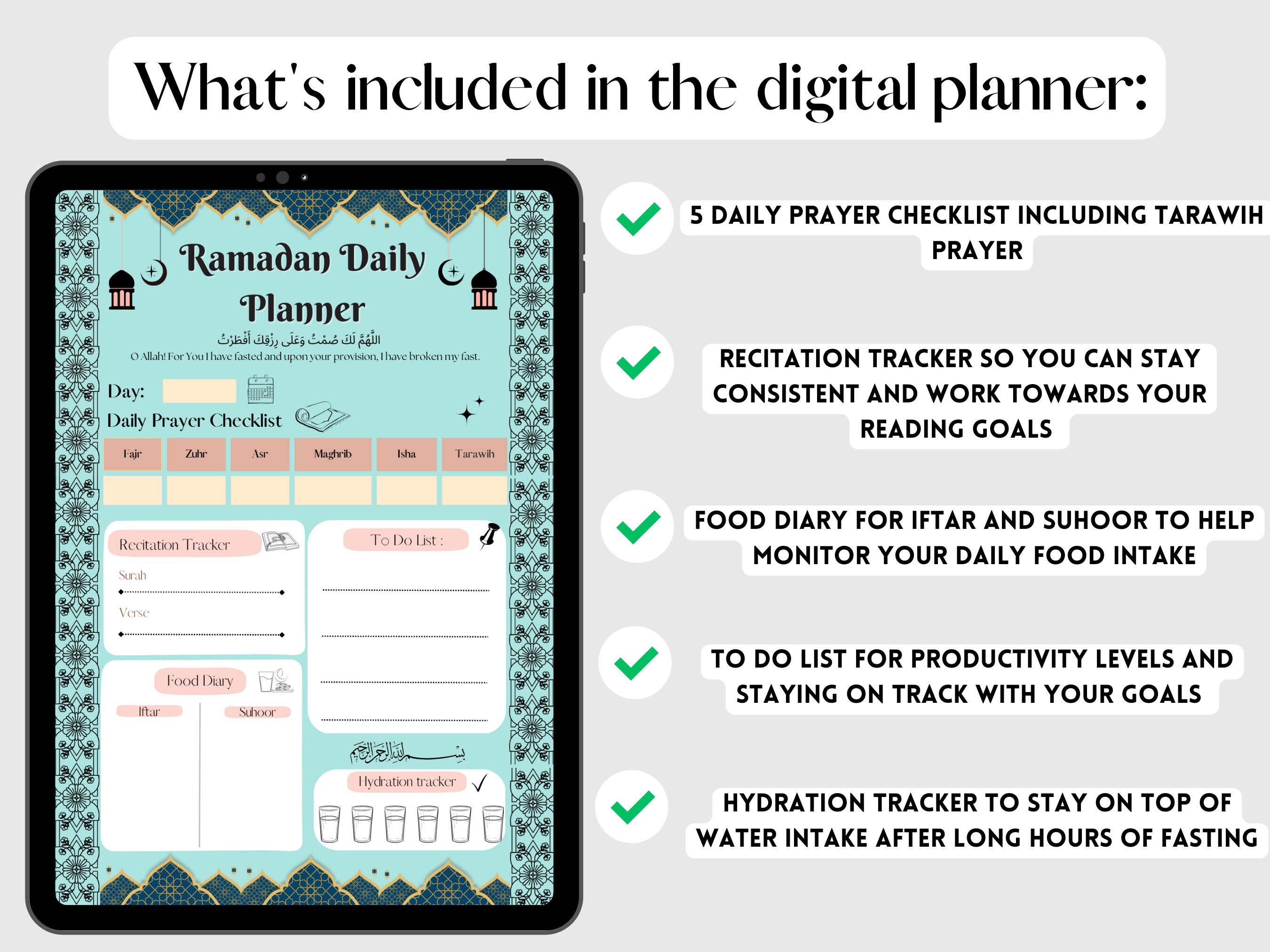 Ramadan Printable Digital Planner 2023, Printable Ramadan Journal PDF ...