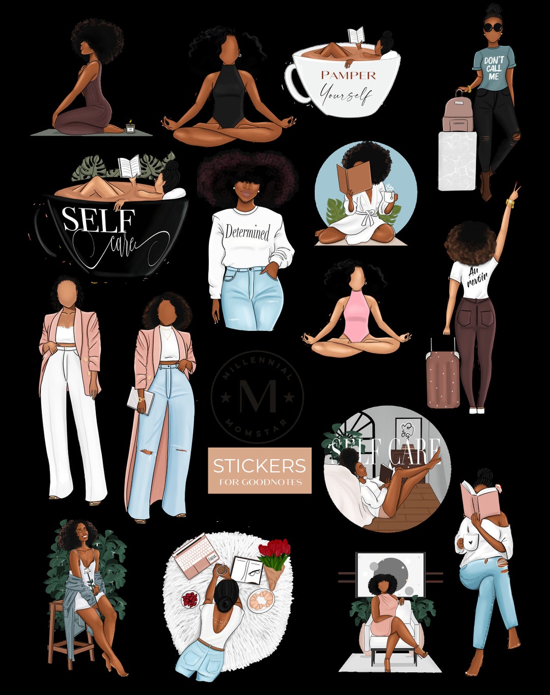 Self-care Stickers for Goodnotes Planner - Etsy