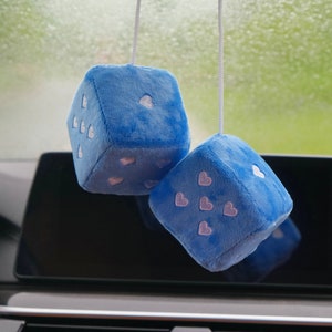 Fuzzy Dice of Hearts Car Charms-car Truck Rear View Mirror Dice-mirror ...