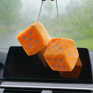 Fuzzy Dice of Hearts Car Charms-car Truck Rear View Mirror Dice-mirror ...