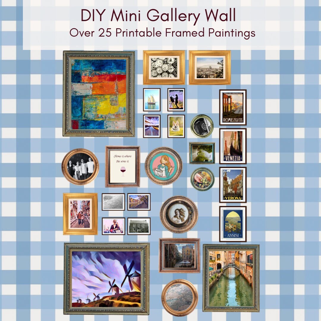 27 Printable Mini Wall Decor - 1:12 Scale - Dollhouse Art Prints ...