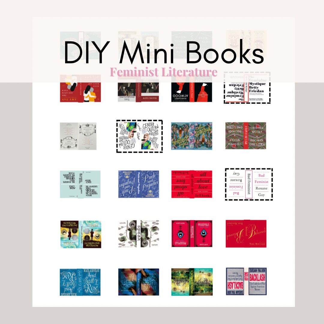 48 Printable Mini Book Covers - 1:12 Scale - Feminist Books - Dollhouse ...
