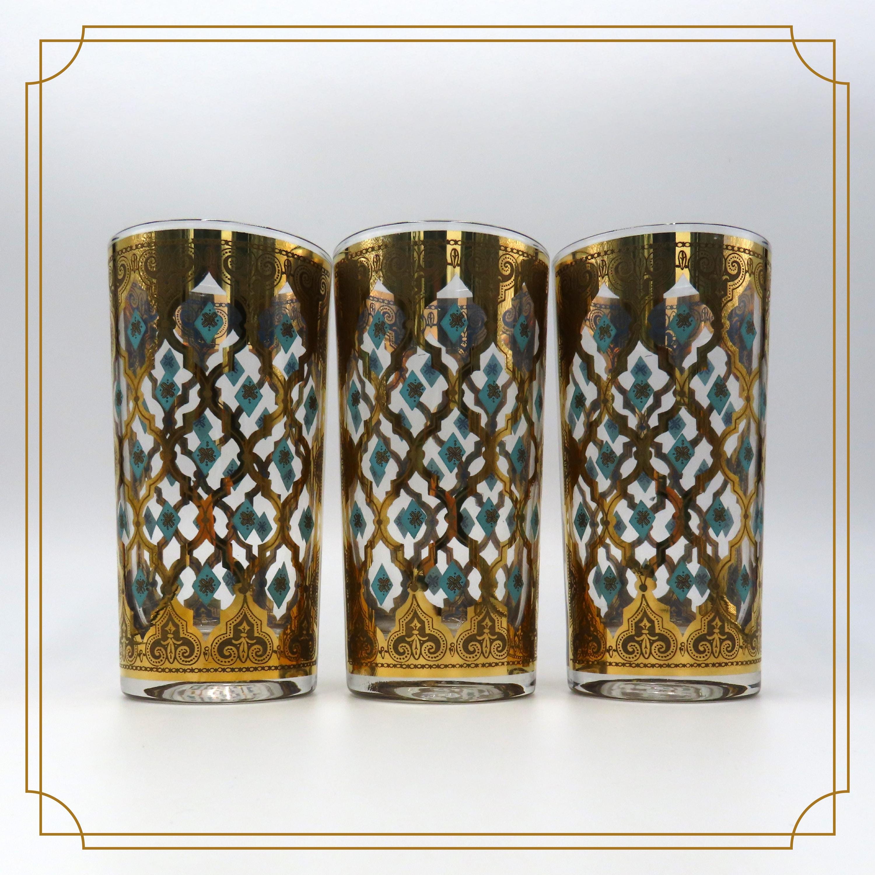 Vintage Culver Seville Highball Glasses Set of 6 22K Gold - Etsy