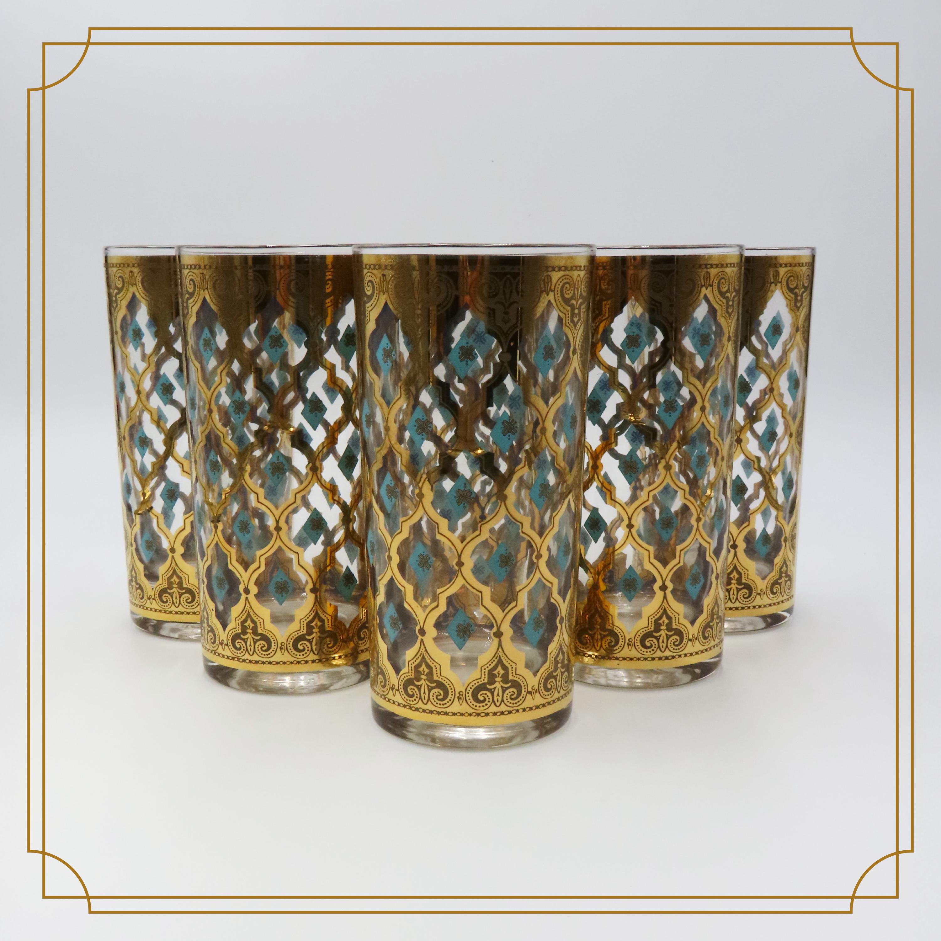 Vintage Culver Seville Highball Glasses Set of 6 22K Gold - Etsy
