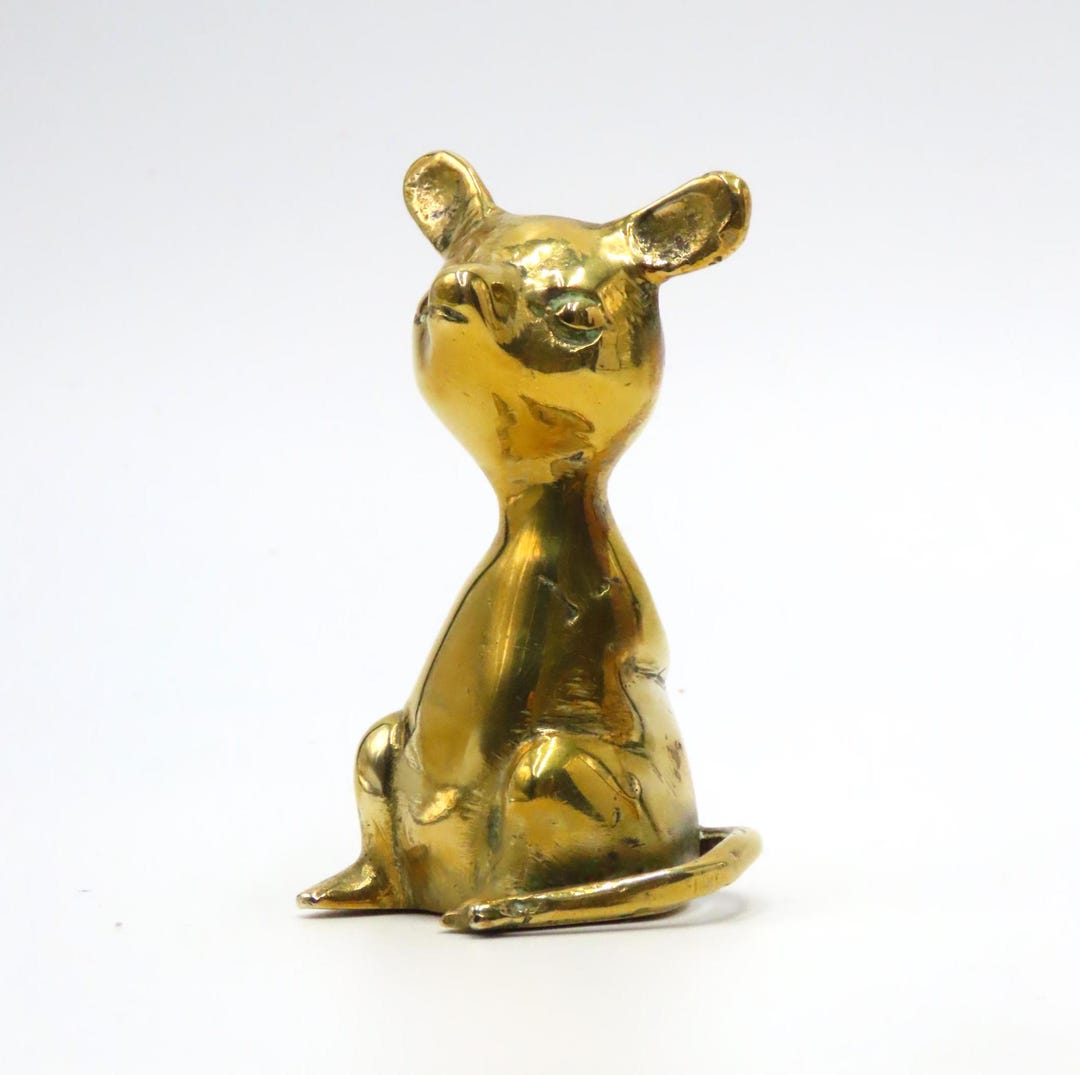 Cute Vintage Mouse Cast-brass Figurine | Brass Mouse Ornament - Etsy