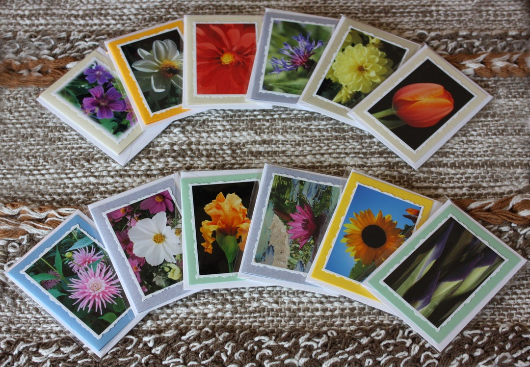 Assorted Flowers 20 Enclosure Cards Gift Cards Flower - Etsy