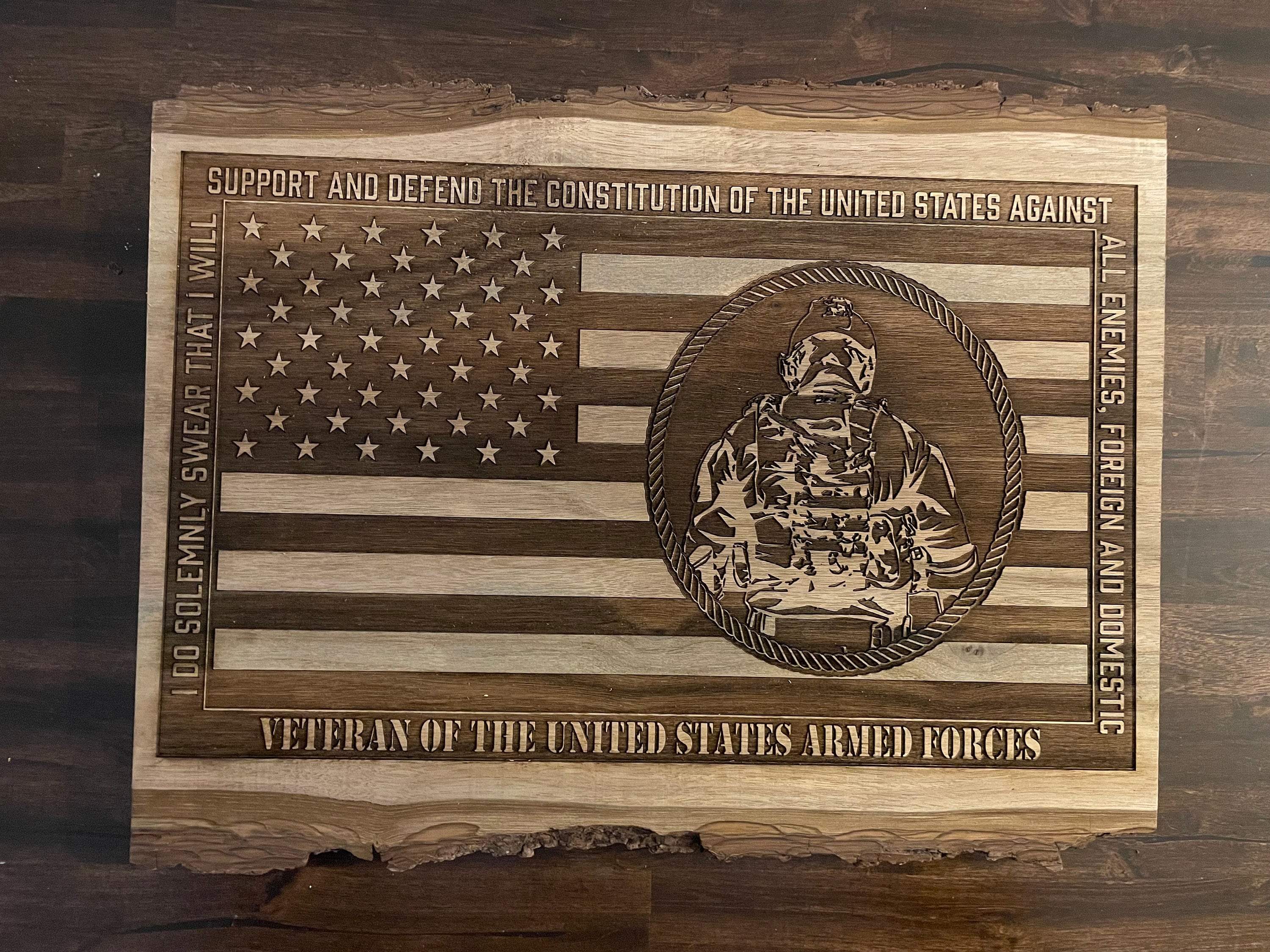 Laser Engraved Military Oath Veteran Sign - Etsy