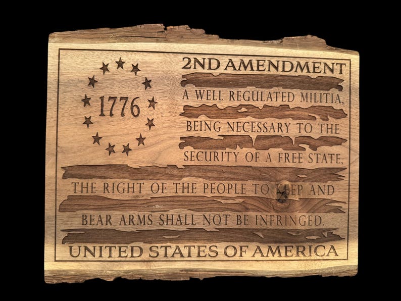2nd Amendment Laser Engraved Sign - Etsy