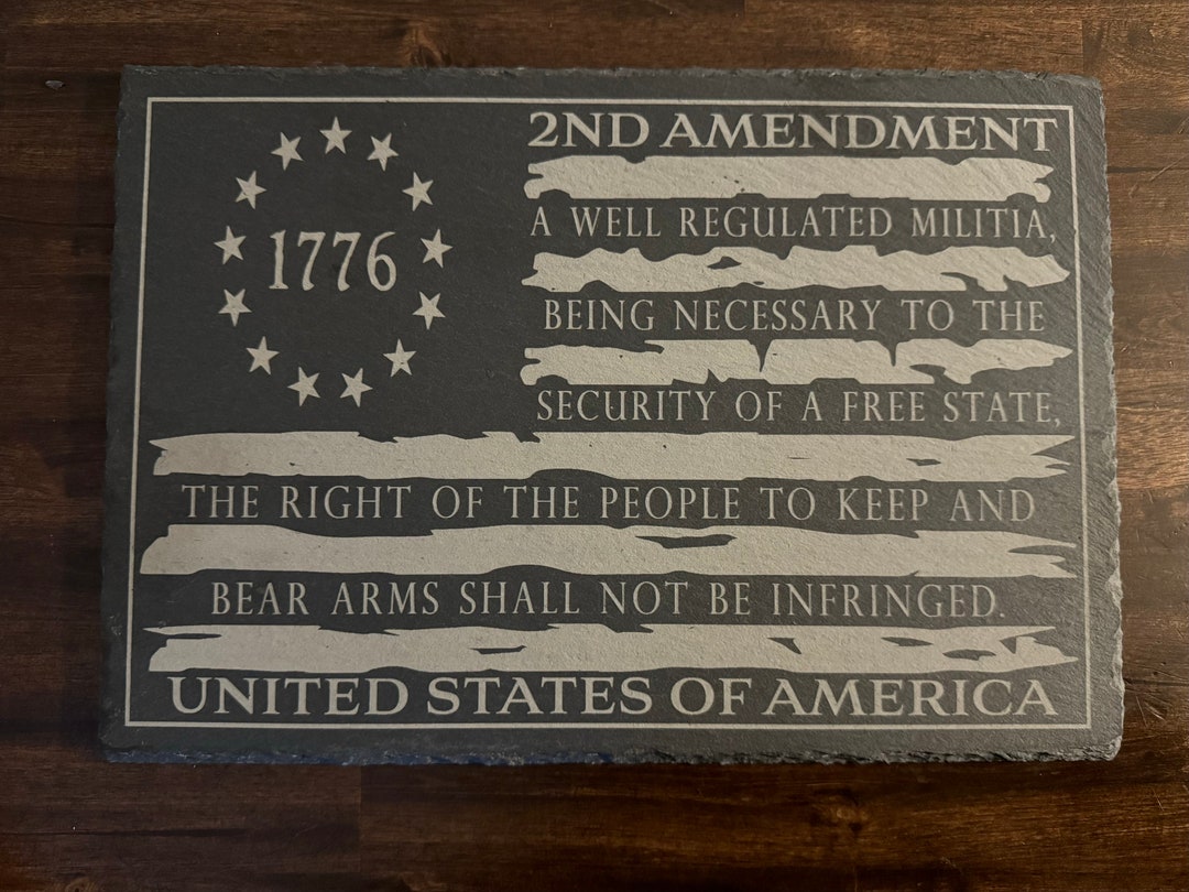 American Flag Second Amendment Laser Engraved Slate Sign - Etsy
