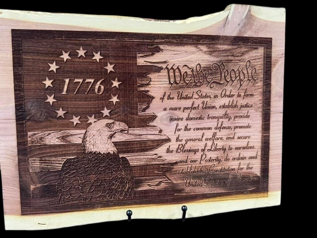 We the People Eagle Constitution Sign Laser Engraved Live Edge - Etsy