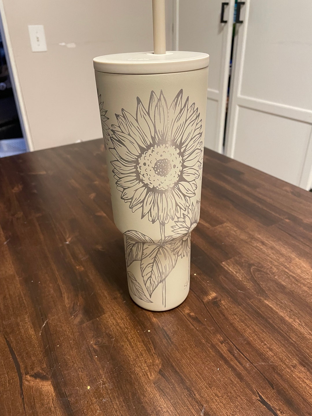 Sunflower 40oz Tumbler Laser Engraved Simple Modern - Etsy