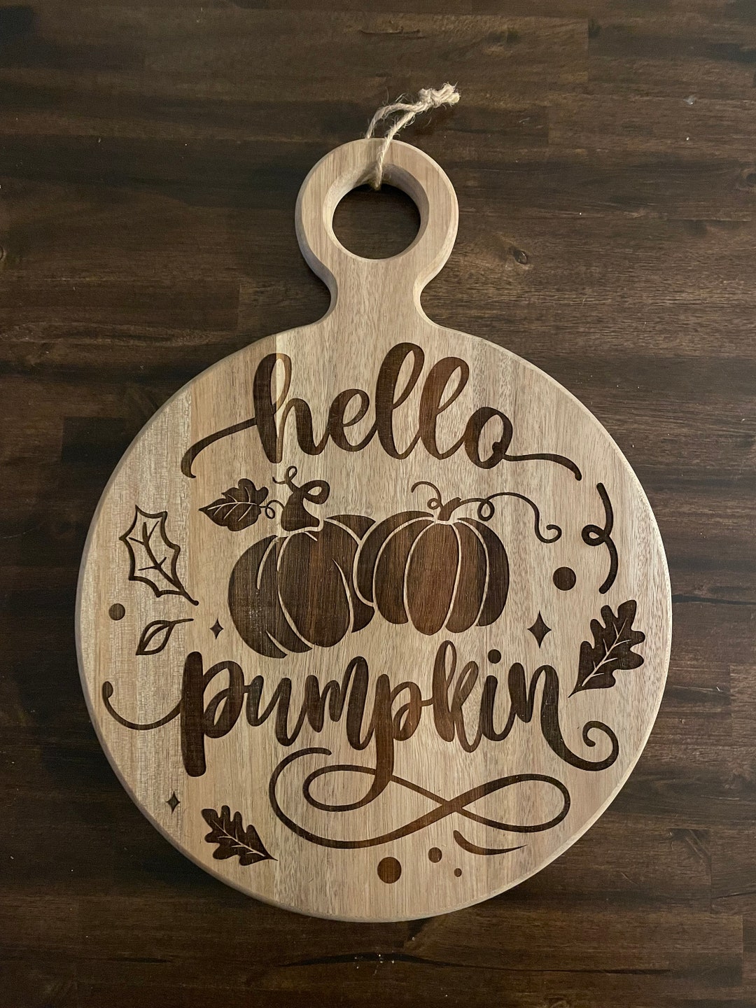 Hello Fall Laser Engraved Sign - Etsy