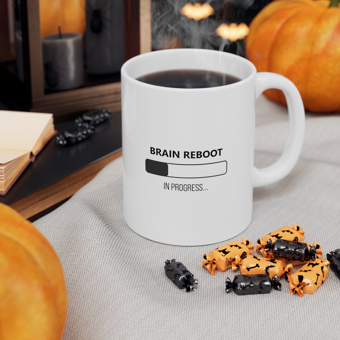 Brain Mug Loading in Progress Funny Design Humor Tech Gifts for ...