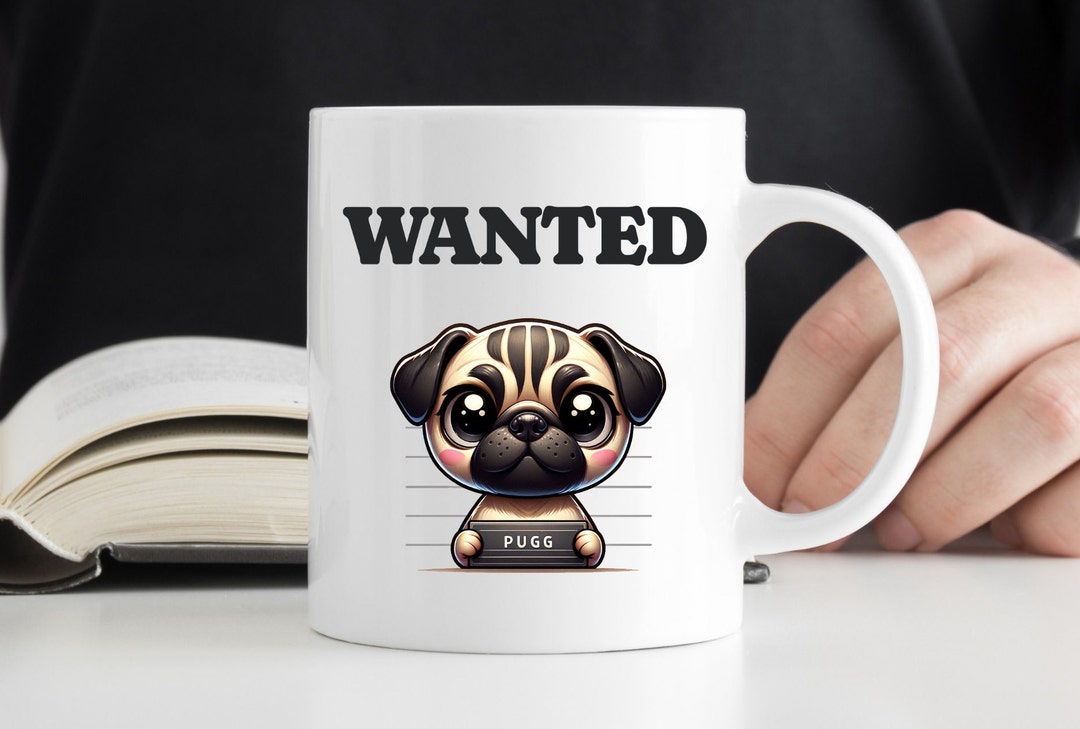 Pug Mug Dog Coffee Cup Charming 11oz and 15 Oz Ceramic Mug for Pet ...
