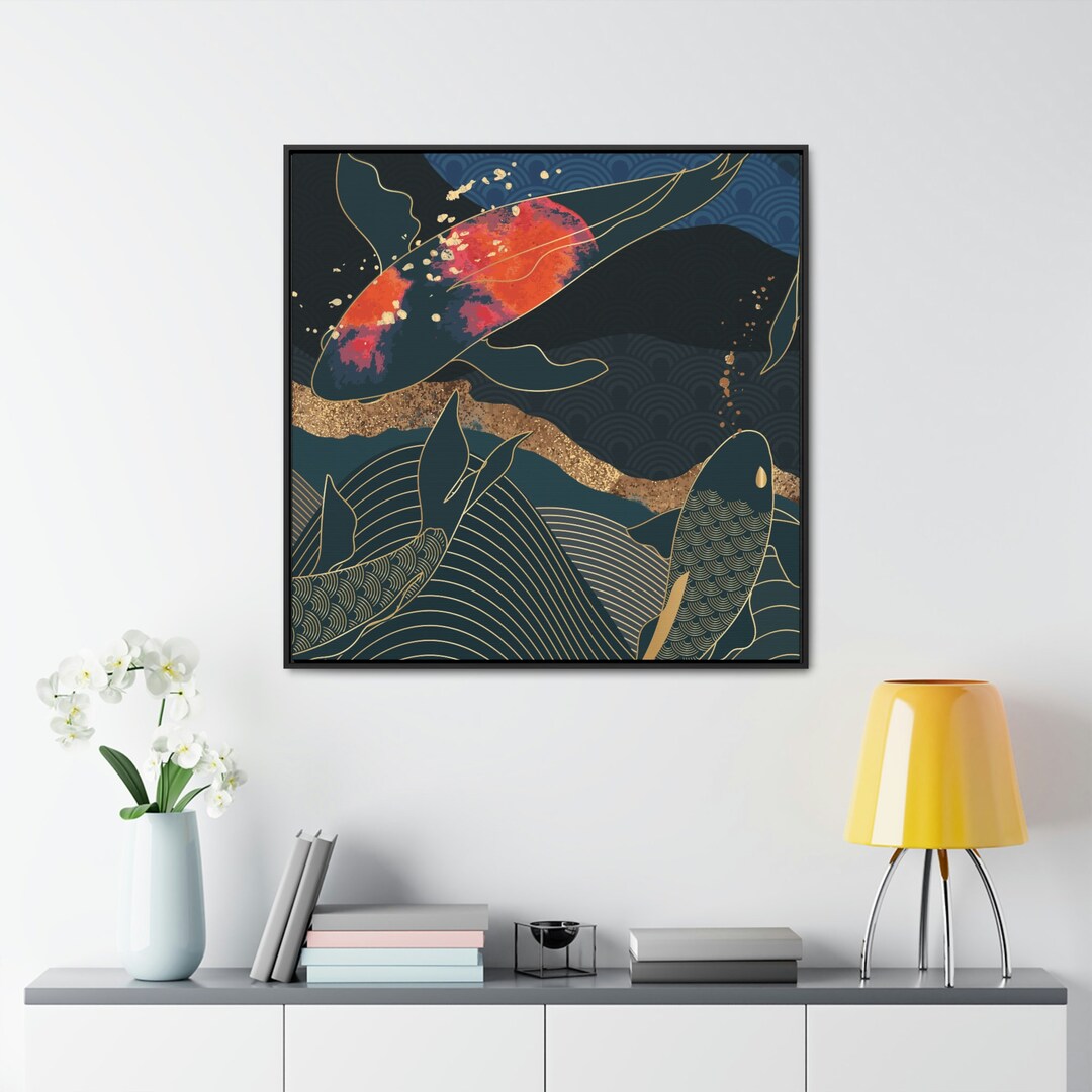 KOI Fish Golden Pond, Japanese KOI Fish, KOI School Line Art, Gallery ...
