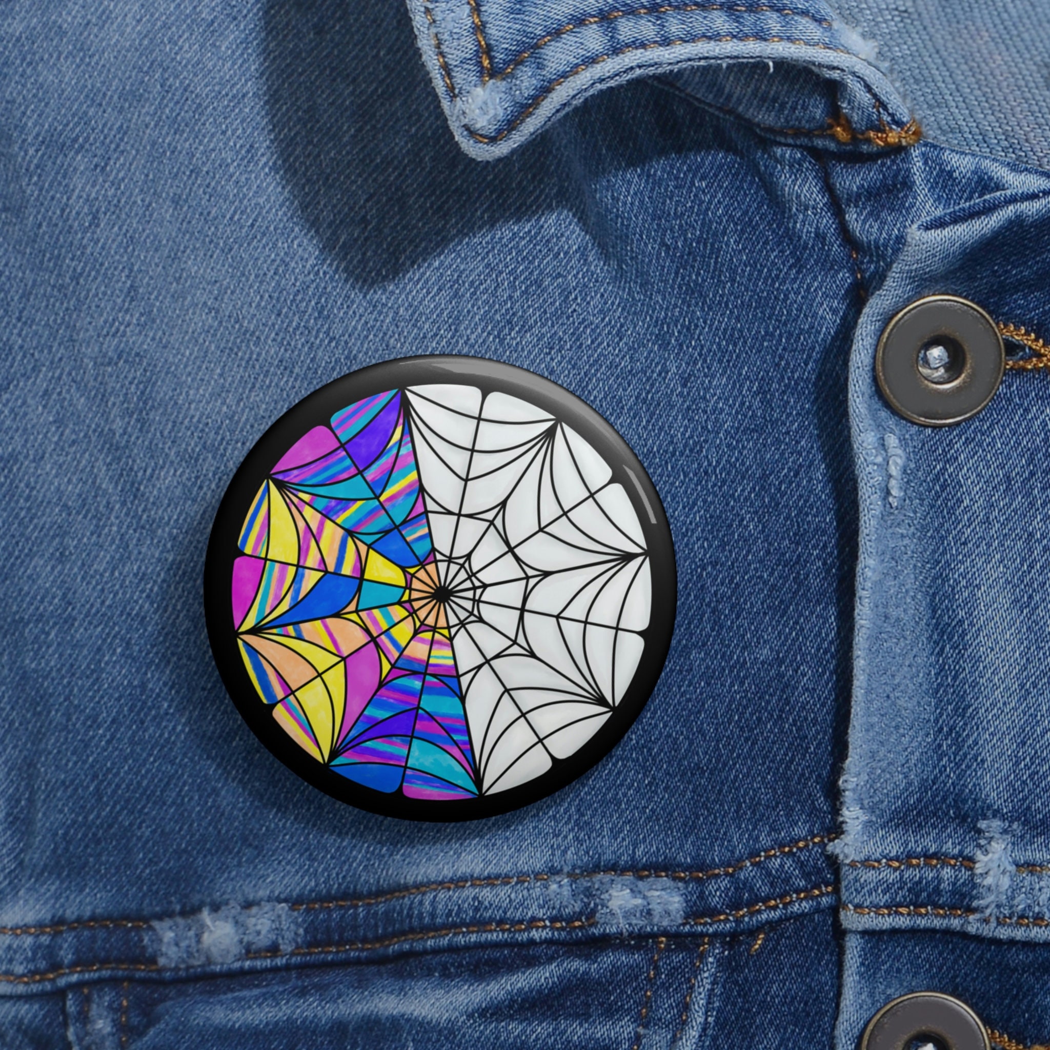 Hand-drawn Wednesday Pin Button, Wednesday Pin Button, Wednesday Addams ...