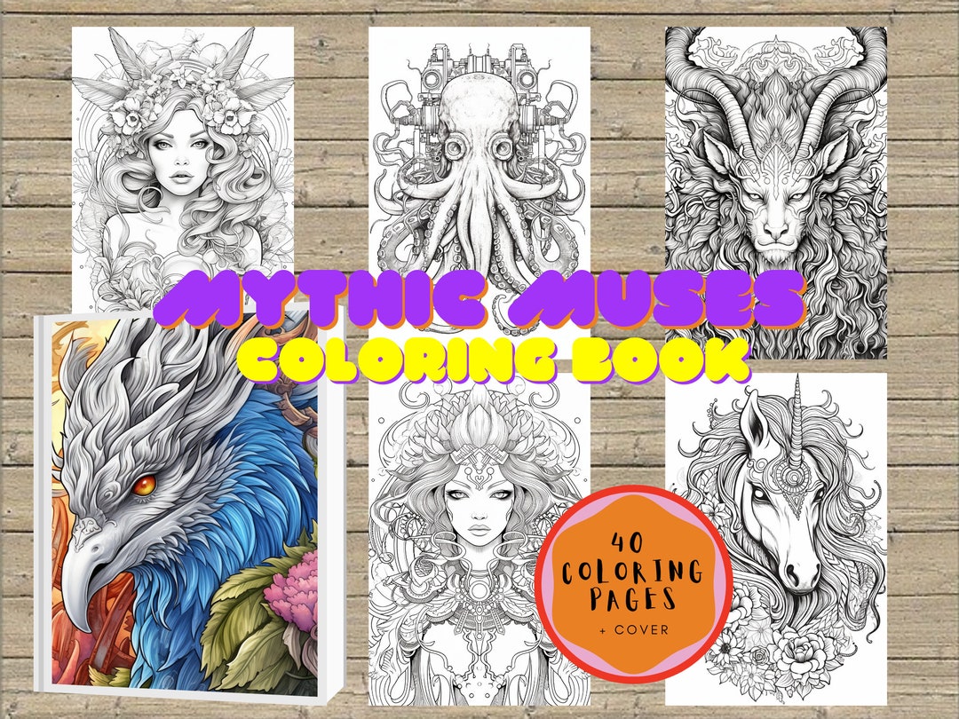 Mythic Muses: A Fantasy Character Coloring Pages, Adults, Kids, Instant ...
