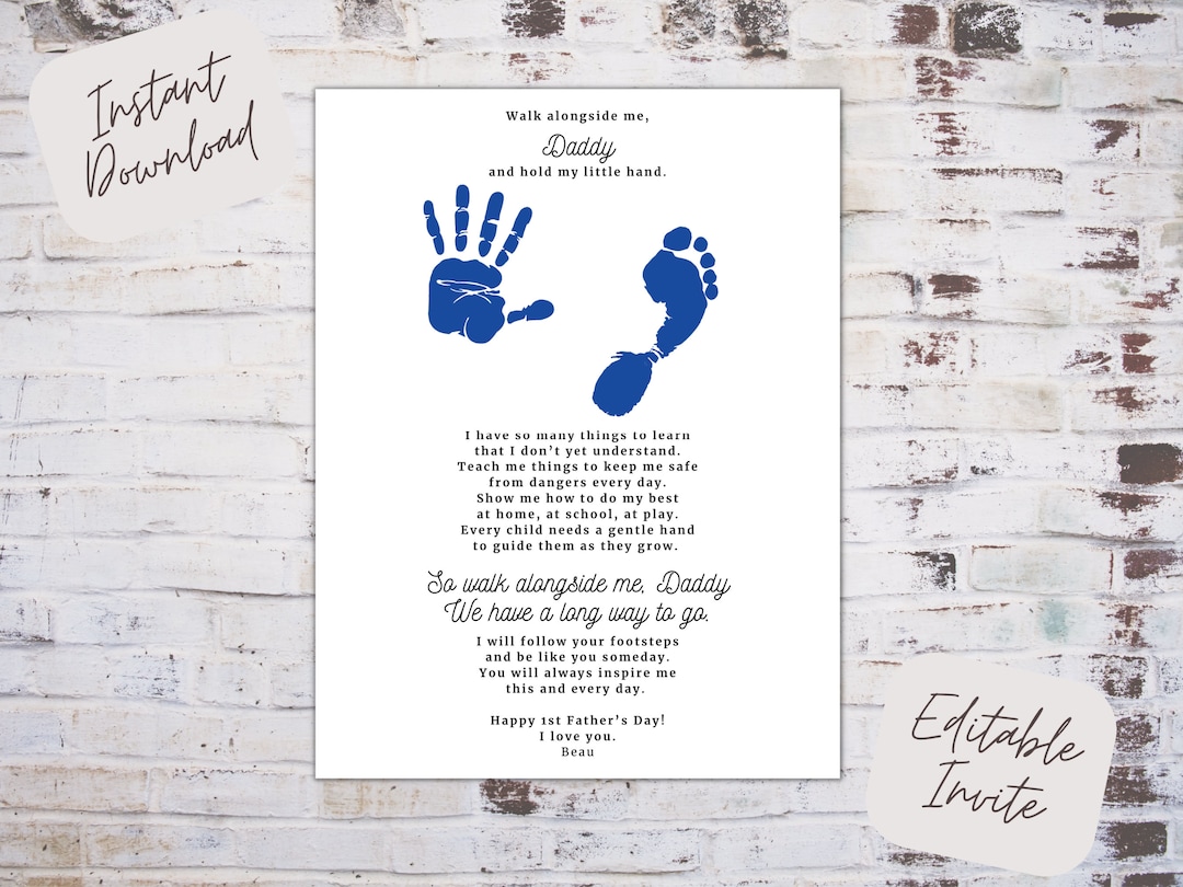 Walk Alongside Me Daddy, DIY Father's Day Gift for Dad, 1st Time Dad ...