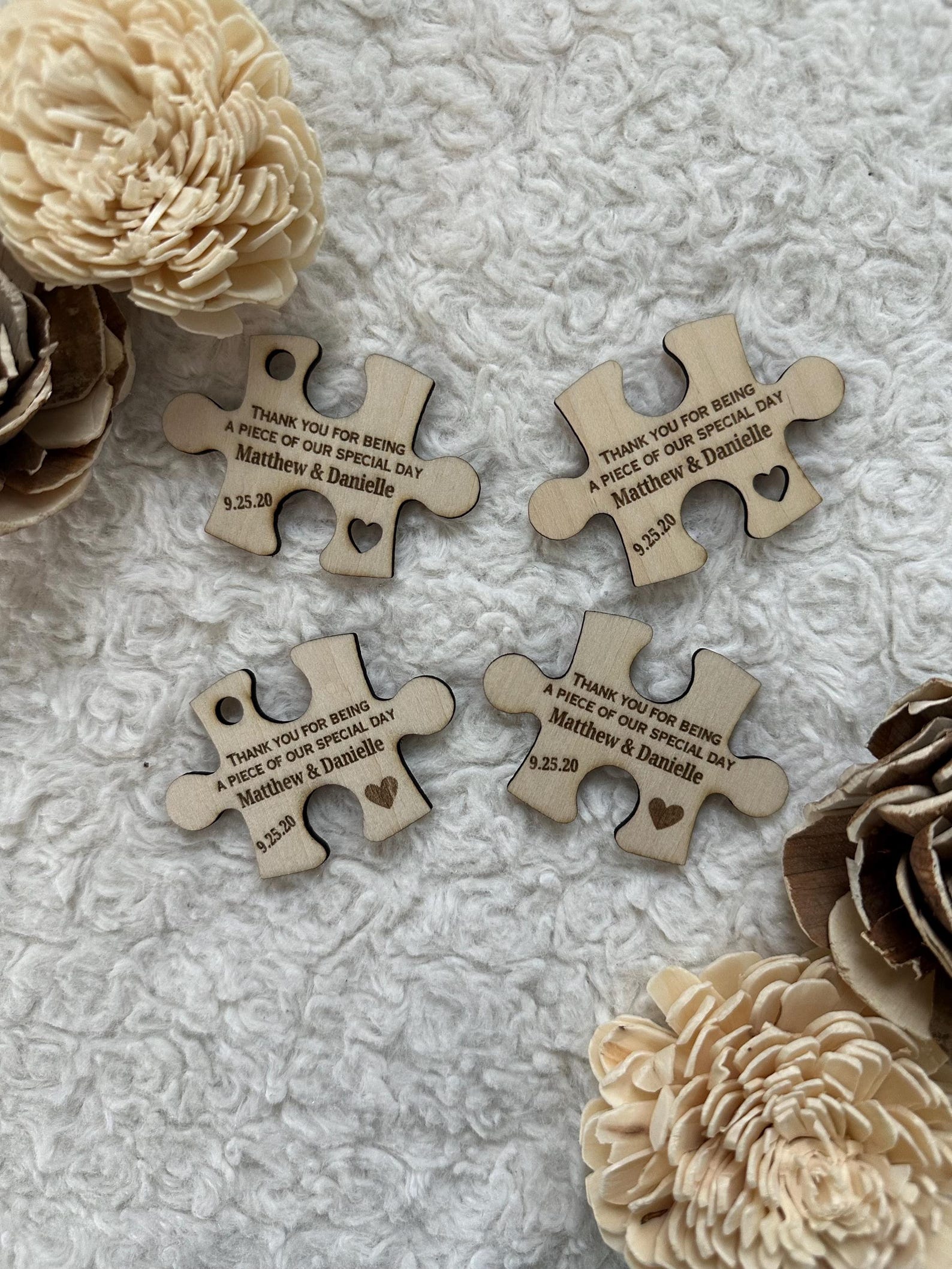 Custom Wood Puzzle Piece Wedding Favors - Etsy