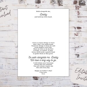 Walk Alongside Me Daddy, DIY Father's Day Gift for Dad, 1st Time Dad ...