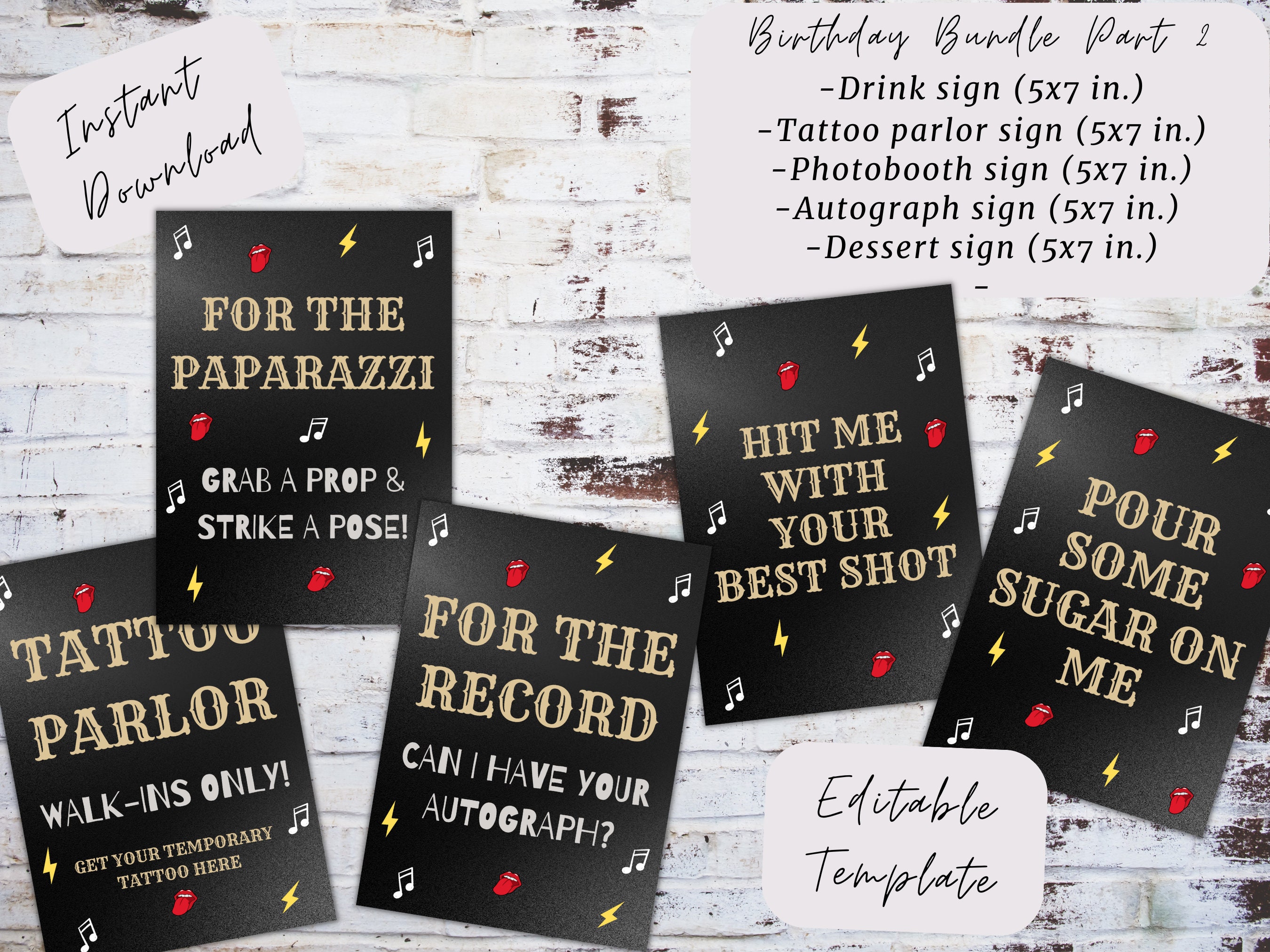 Editable One Rocks Birthday Invitation, Rock N Roll Birthday Party ...