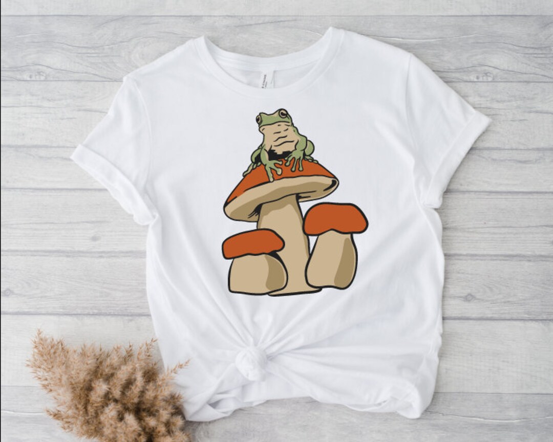 Frog on Mushroom Cottage Core Svg and Png Instant Download - Etsy